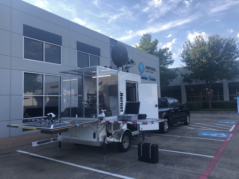 Drone deployment trailer demonstration